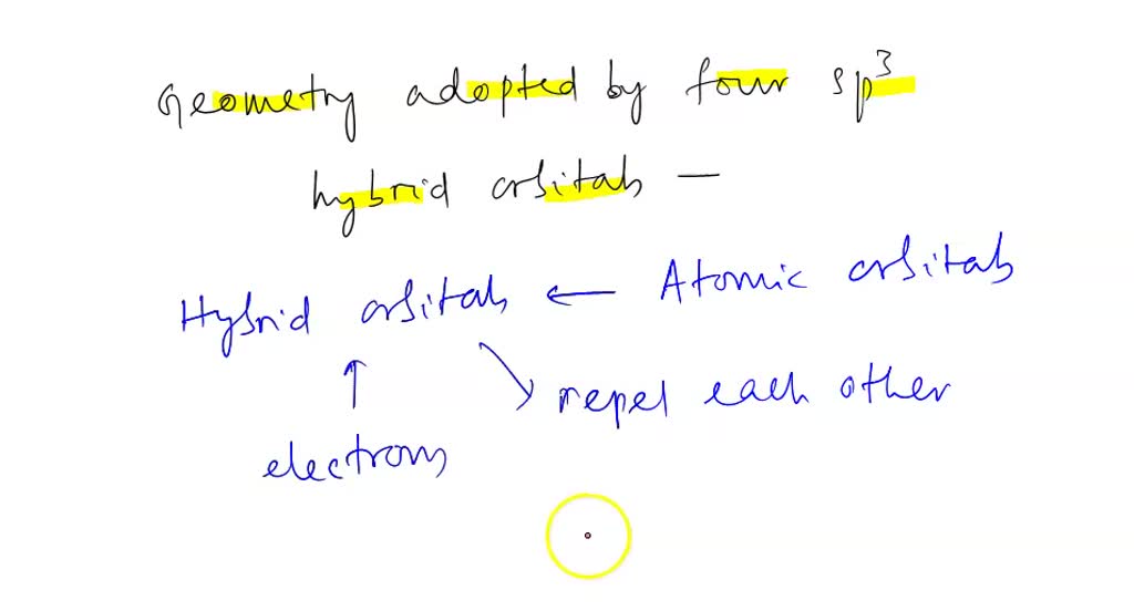 SOLVED: Four sp: hybrid orbitals adopt what kind of geometry? a) Linear ...