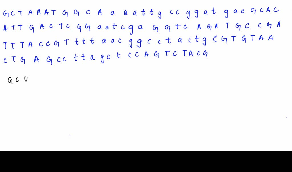 SOLVED: 2. The following double stranded segment of DNA is part of a ...
