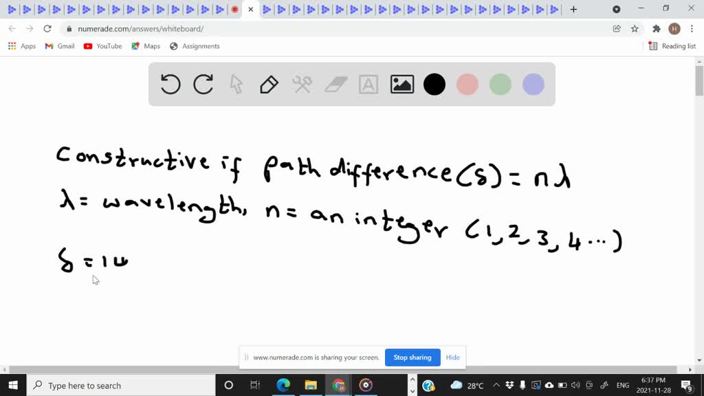 SOLVED: Two sources emit waves that are coherent, in phase, and have ...