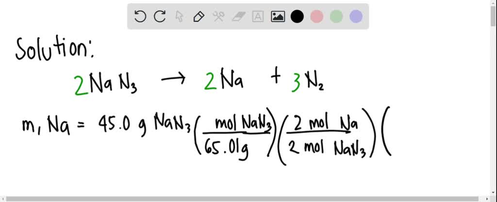 SOLVED: For the following reaction: NaN3 —-> Na + N2 (NaN3 is sodium ...