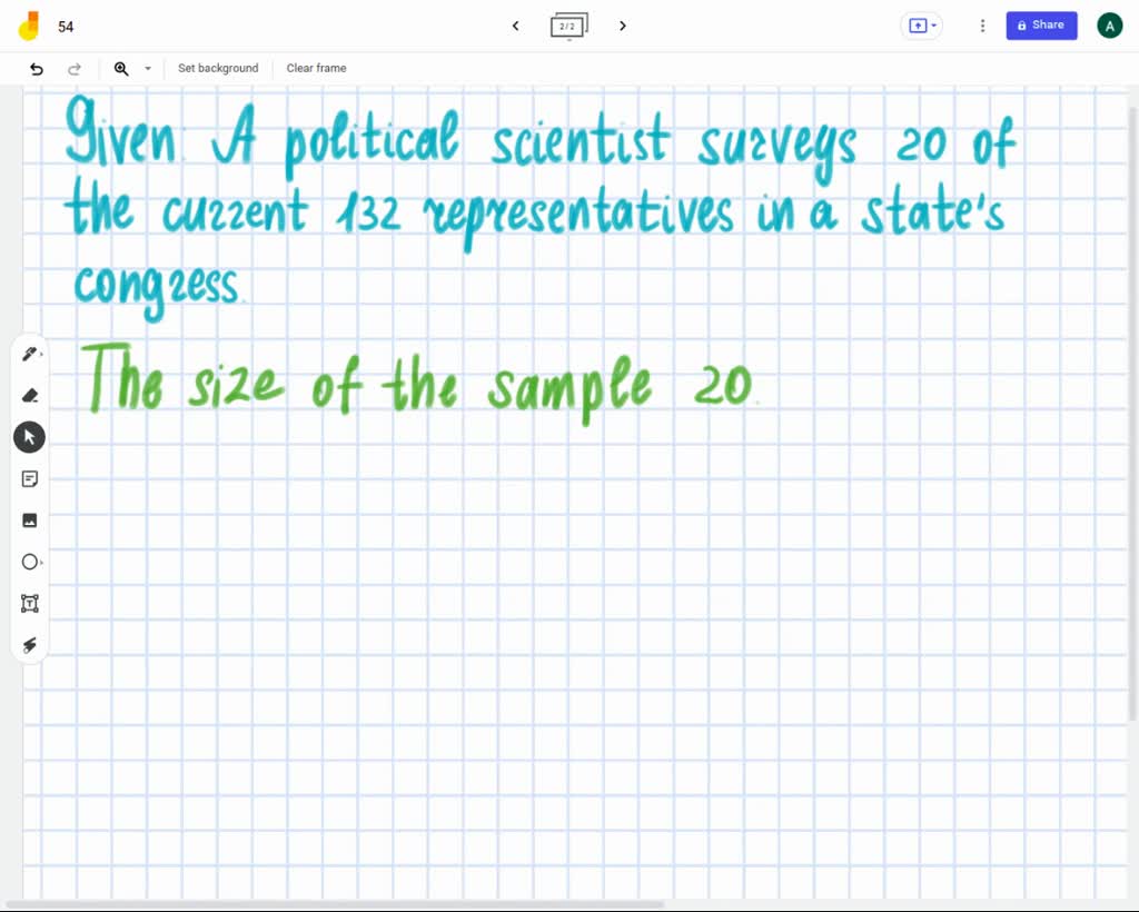 SOLVED: A political scientist surveys 20 of the current 132 ...