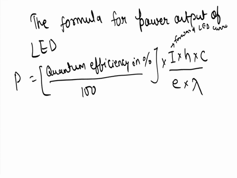 A GaAs LED radiates at 900 nm. If the forward current in the...