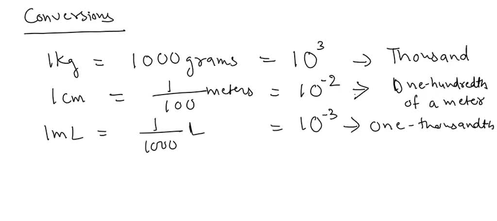 SOLVED: Common Metric Prefixes Giga 10? deci Mega M 106 centi kilo 103 ...