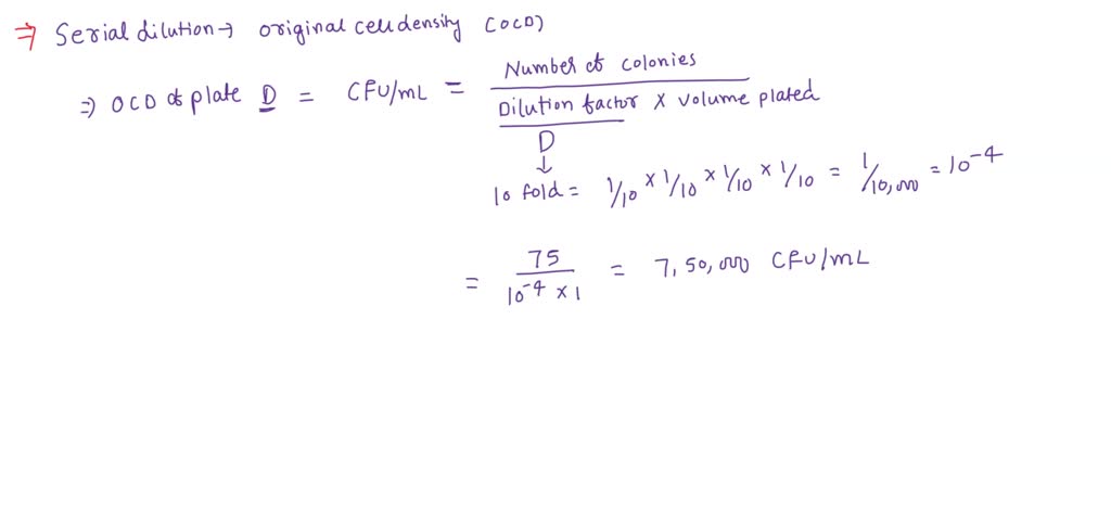 SOLVED: Serial Dilution Worksheet Bio152 Paramedical Microbiology Use ...