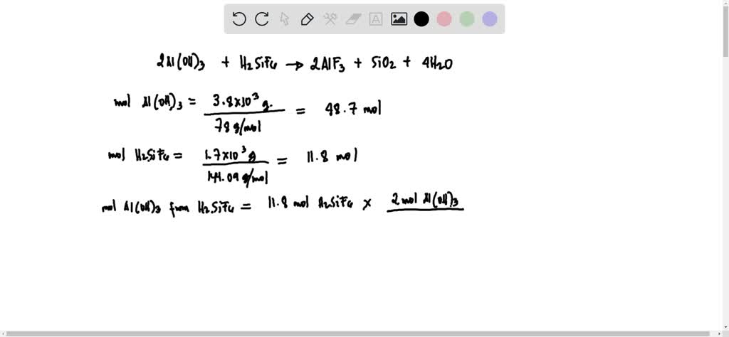 SOLVED: The equation for one process for making aluminum fluoride ...