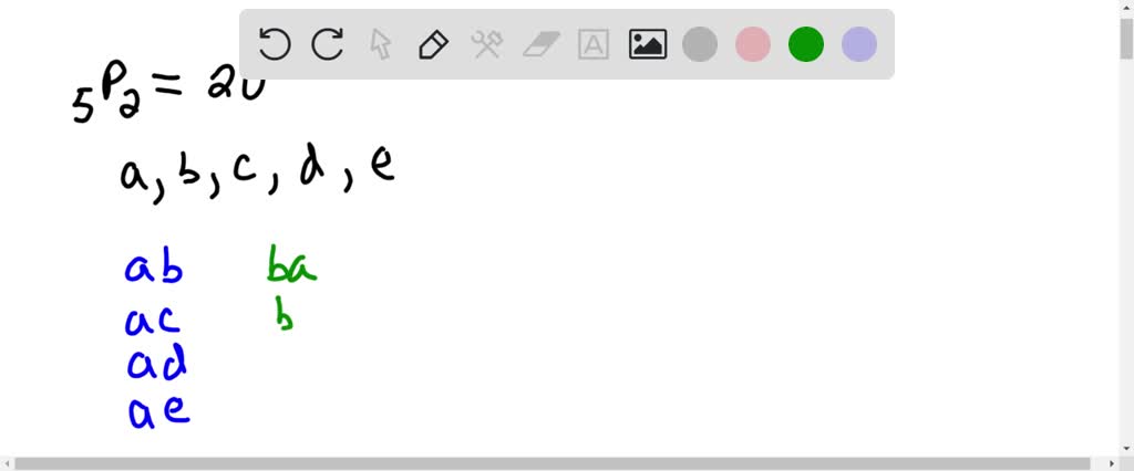 Solved List All The Permutations Of Five Objects A B C D And E Taken Two At A Time Without