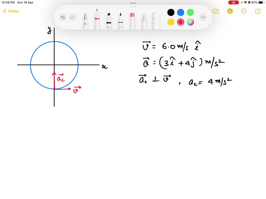 SOLVED: A particle moves on the xy plane in a circle centered at the origin. At some point the ...