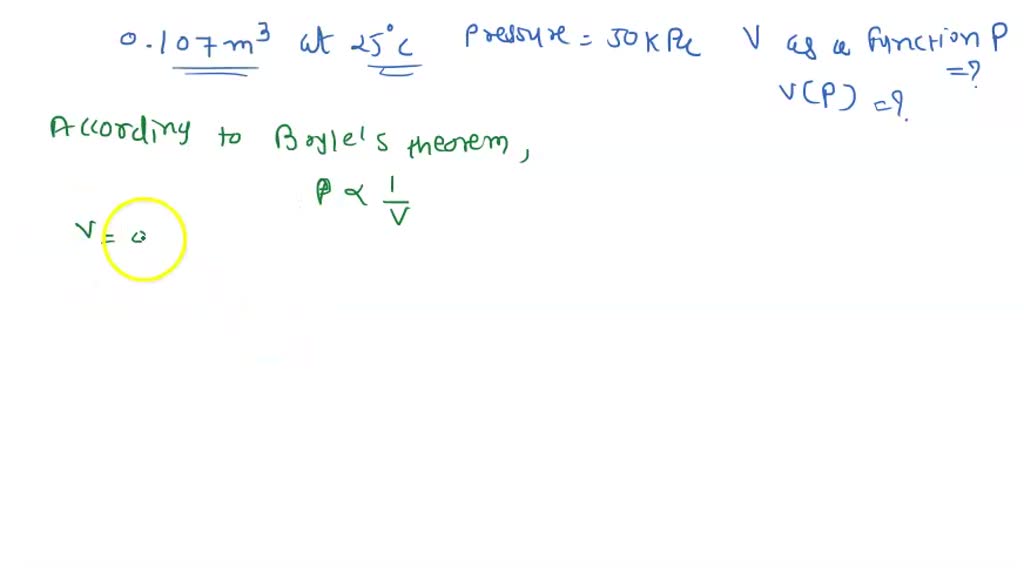 SOLVED: Suppose that the pressure of a sample of air that occupies 0. ...