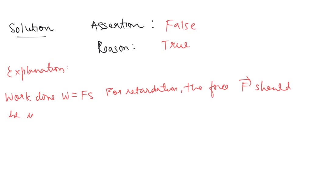 Solved Assertion When The Force Retards The Motion Of A Body The