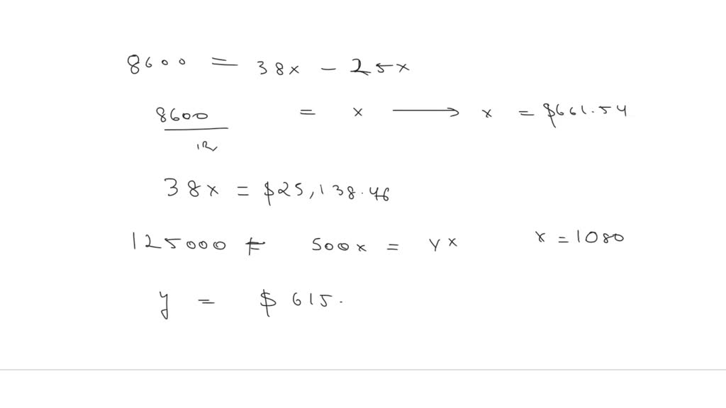 SOLVED: Calculate the missing values. Express dollar values rounded to two decimal places and ...