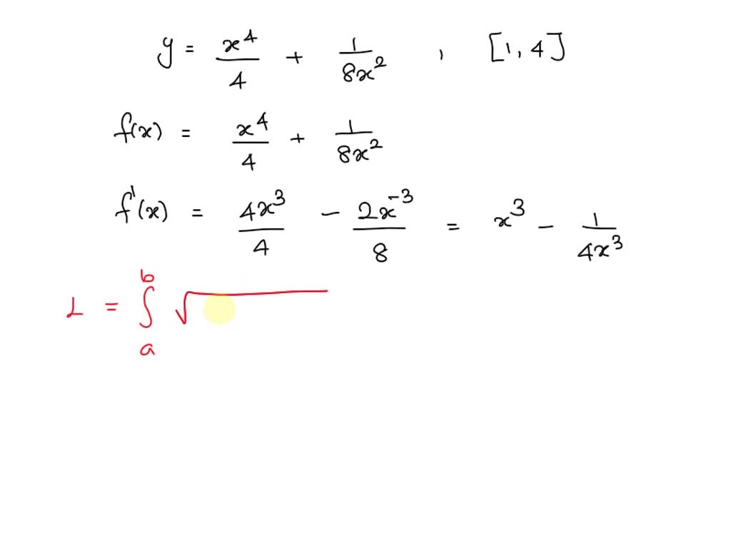 SOLVED: Find the arc length of the curve below on the given interval by integrating with respect ...