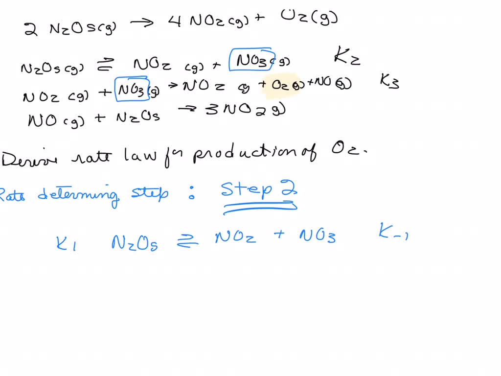 SOLVED: The mechanism for the reaction described by the equation 2N2O5 ...