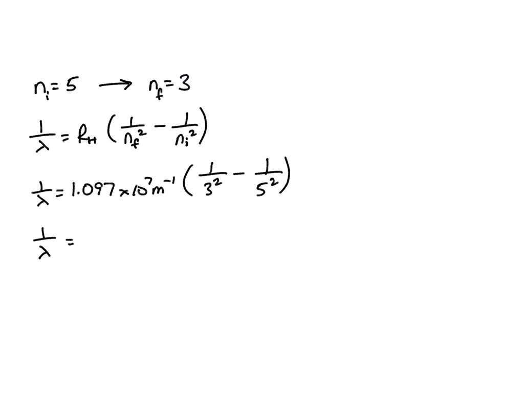 Solved Calculate The Wavelength Of Light Emitted When An Electron In