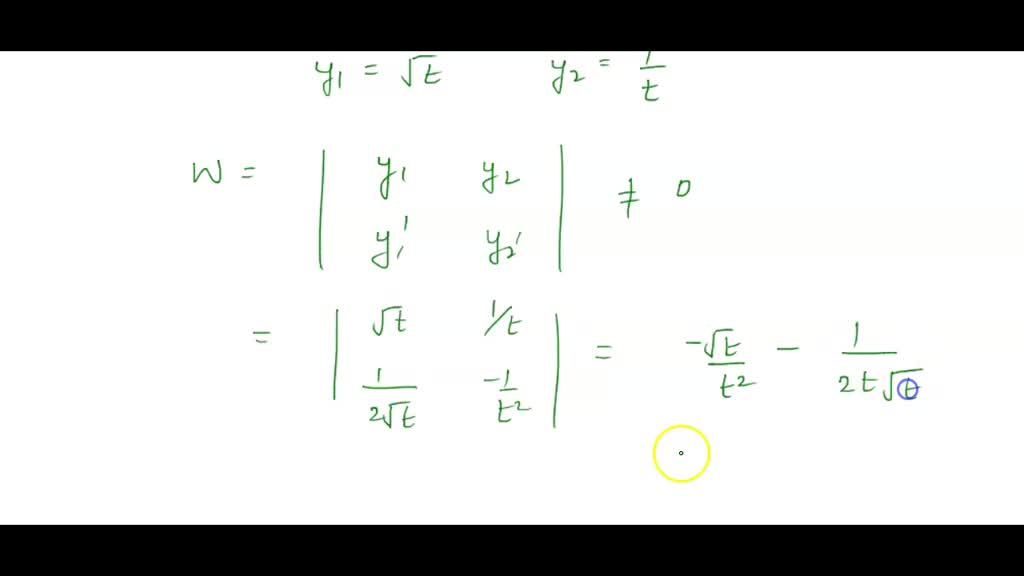 SOLVED: Verify that y = t^9 is a solution of 2t^2y" + 3ty' - y = 0, t > 0.