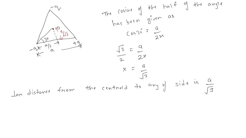 SOLVED: Three charges - q, + q, and - q are placed at the corners of an equilateral triangle of ...