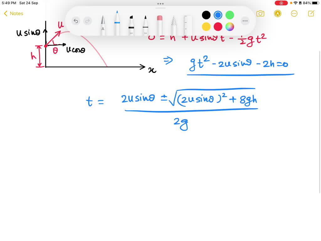 SOLVED: If two projectiles are launched at the same height and angle but at different initial ...