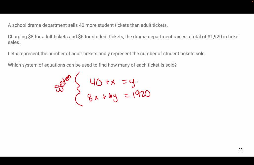 SOLVED: "On Monday, Main Street station sells 40 tickets. There are ...