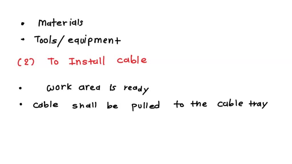 SOLVED: the installation of method cables implement the software using ...