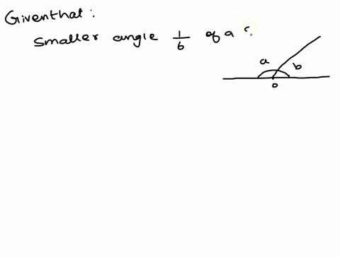 A straight angle is split into two smaller angels as shown...