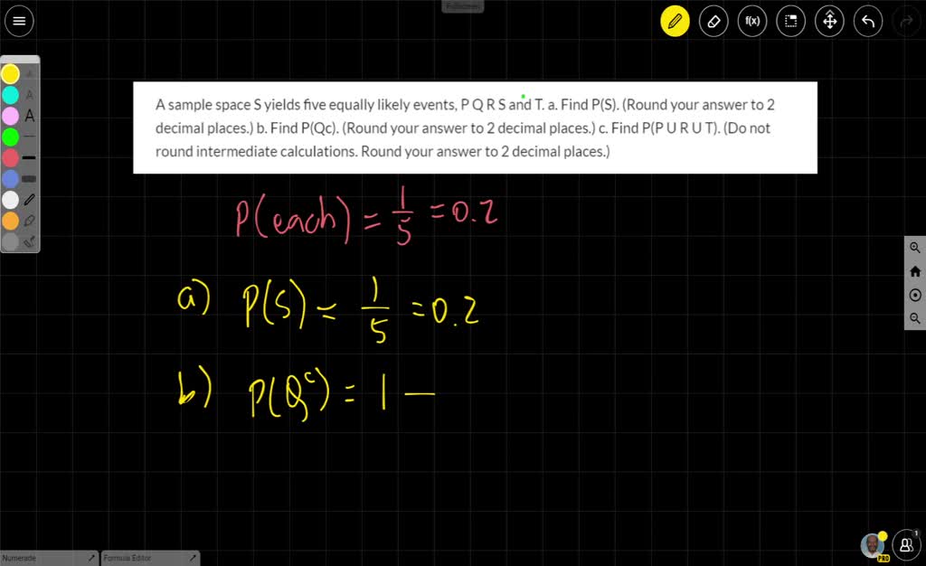SOLVED: A sample space S yields five equally likely events: B, C, D, E ...