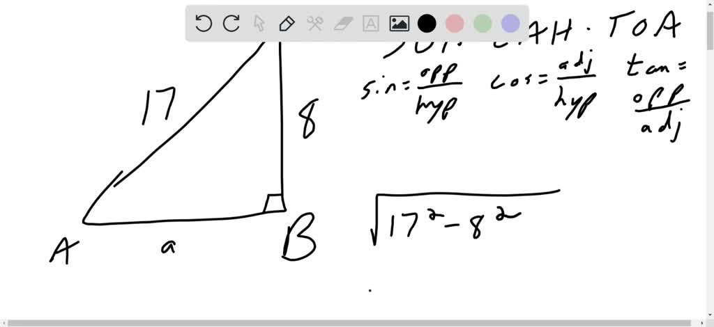 SOLVED: Consider right triangle ABC, right angled at B. If AC = 17 ... SOLVED: Consider right triangle ABC, right angled at B. If AC = 17 ...