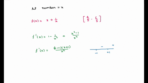 SOLVED:Find the positive number x such that the sum of x and its reciprocal is as small as ...