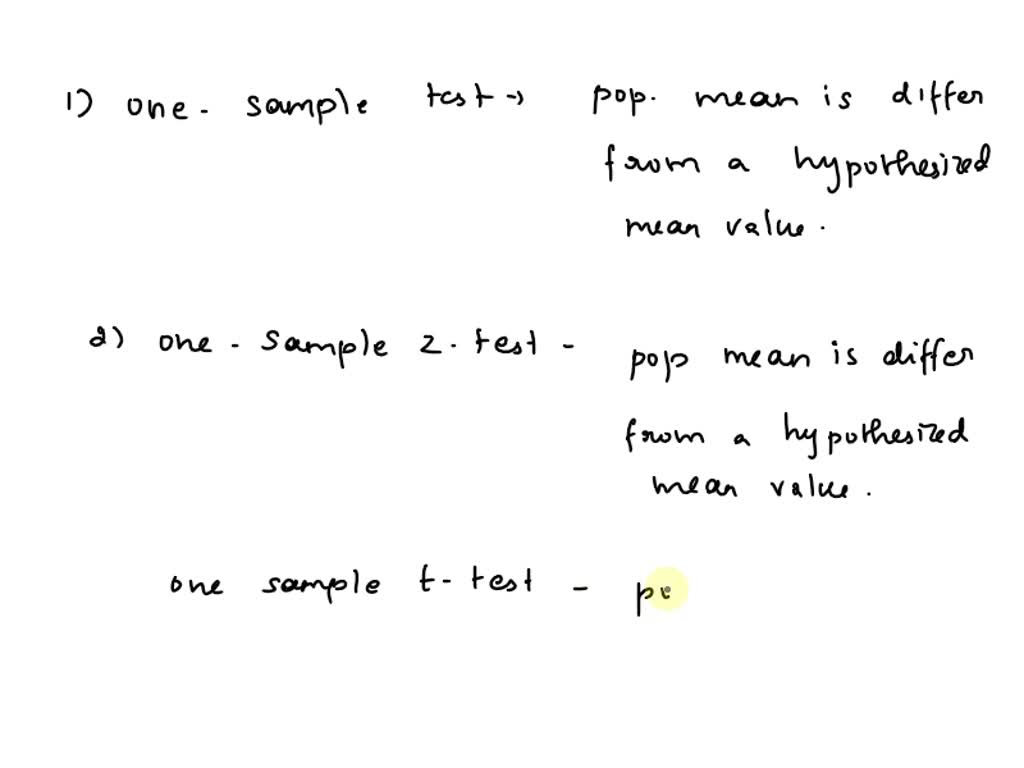 SOLVED: Part 1) One-sample Tests 1) What is the purpose of one-sample ...