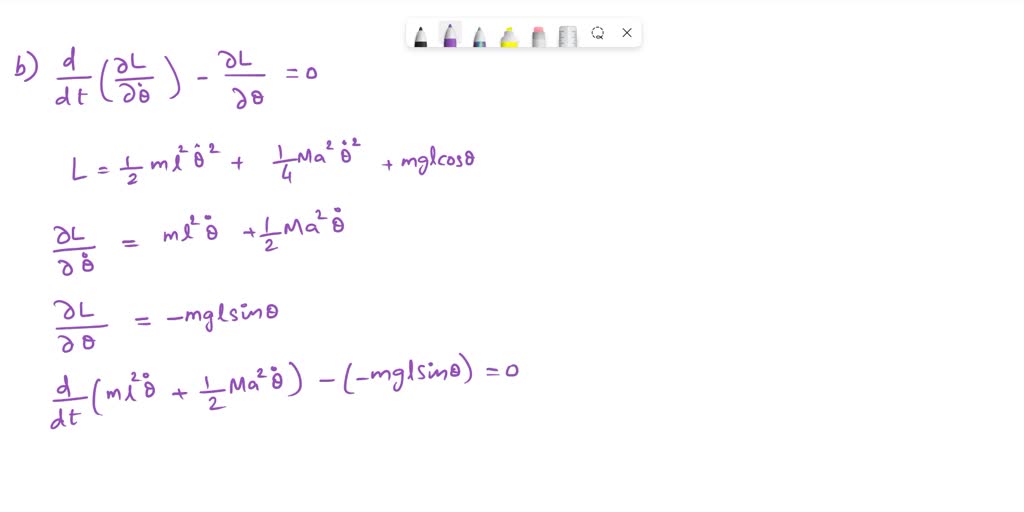 SOLVED: The point of suspension of a simple pendulum of mass m and ...