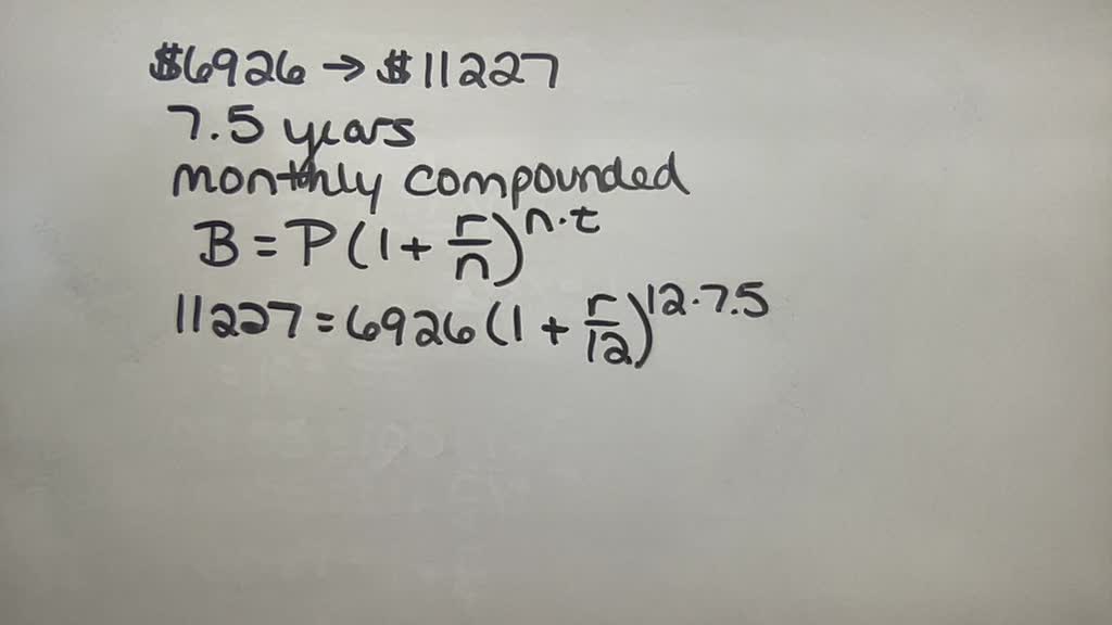 SOLVED: Finding the monthly compounded rate of return on an investment ...