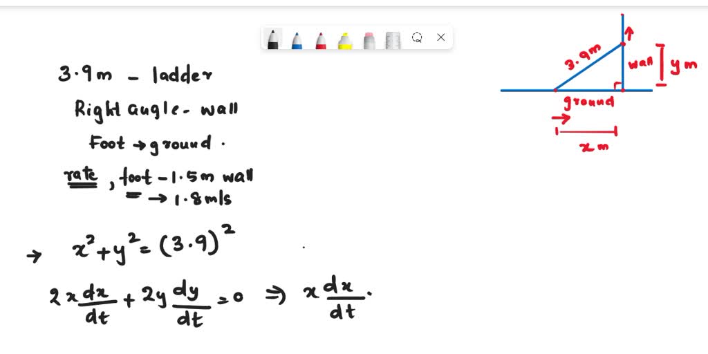 SOLVED: A ladder 3.9 m long is placed in a vertical plane which is at a ...