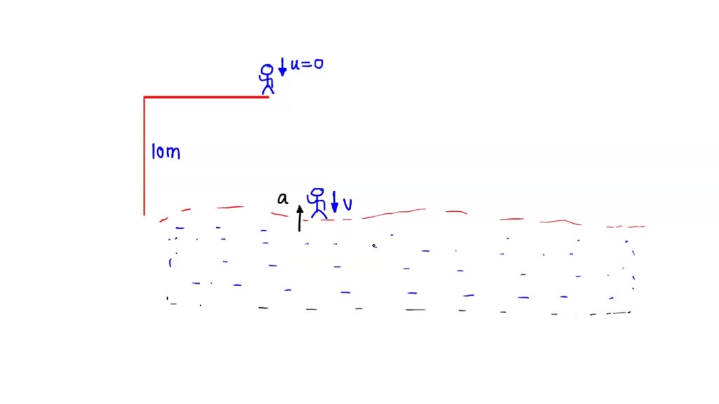 SOLVED: A high diver of mass 69.8 kg steps off a board 10.0 m above the ...
