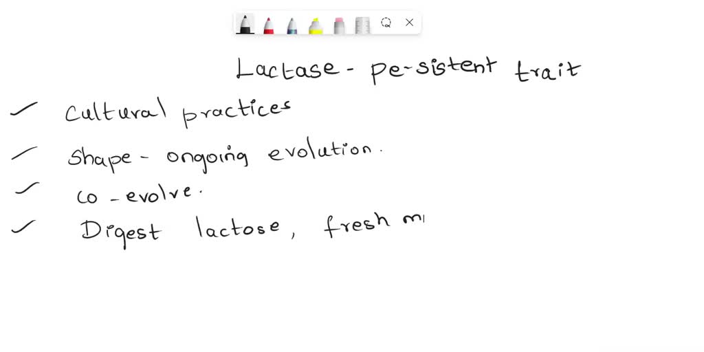 SOLVED: Explain the selective advantage of lactase persistence in ...