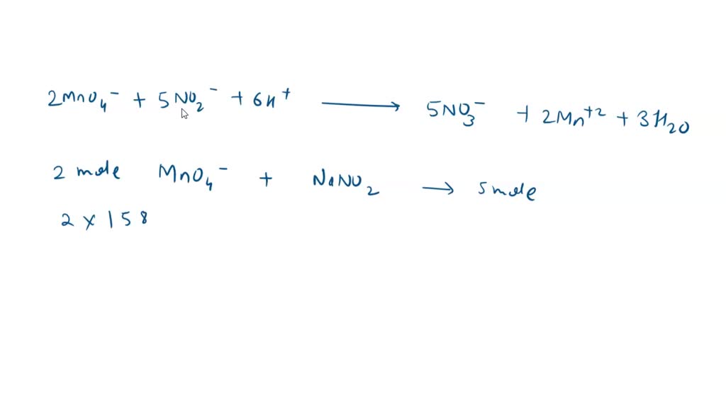 SOLVED: Given the unbalanced equation of the reaction of potassium permanganate with sodium ...