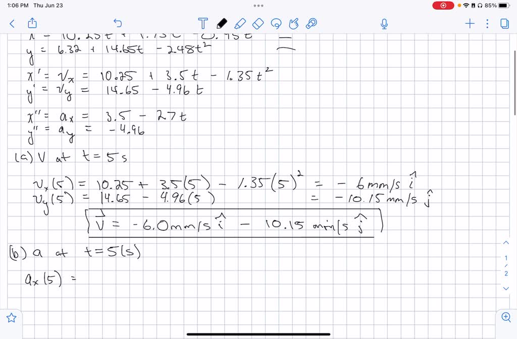 SOLVED: The rectangular coordinates of a particle which moves with ...