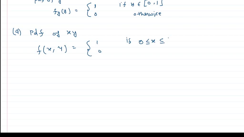 SOLVED: Let X and Y be independent random variables, each uniformly distributed in the interval ...