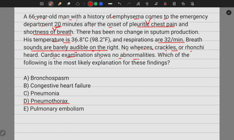 a patient with blood in the chest pleural space has a o thoracalgia o ...