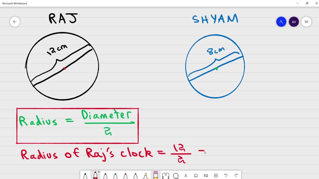 SOLVED: Raj has a circular clock with a diameter of 12cm.shyam us ...