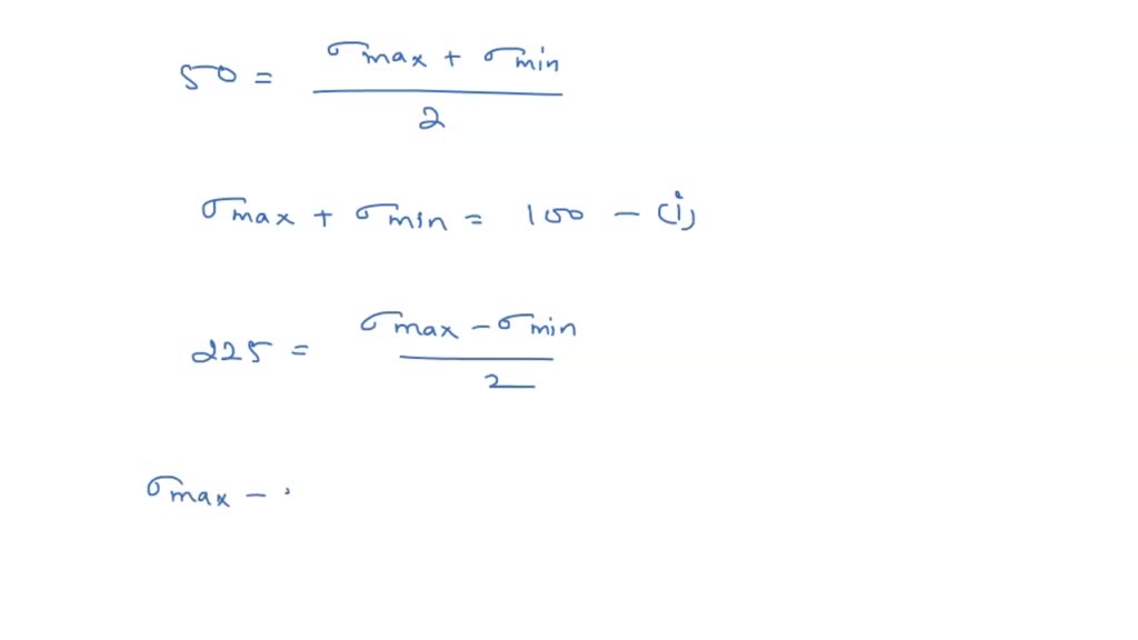 SOLVED: A fatigue test was conducted in which the mean stress was 58 ...