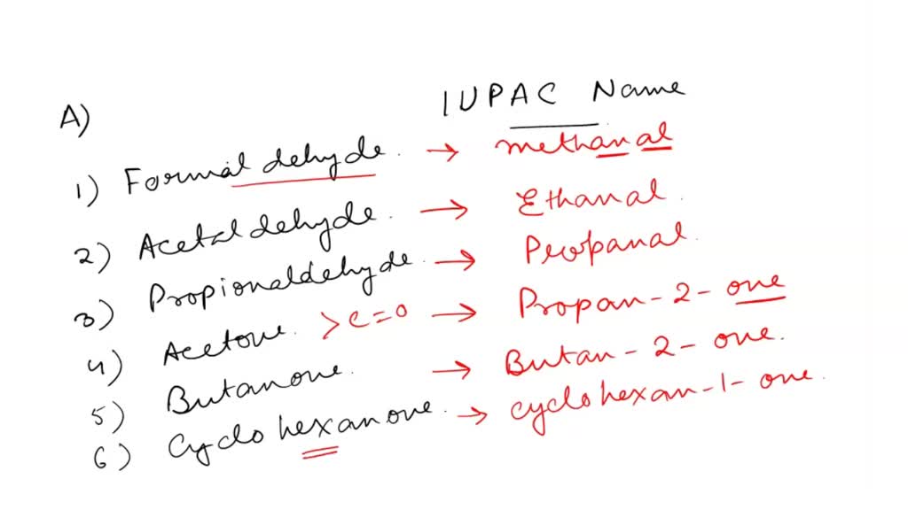 SOLVED: IUPAC Name Structural Formula Common Name 2-propanone propanone ...