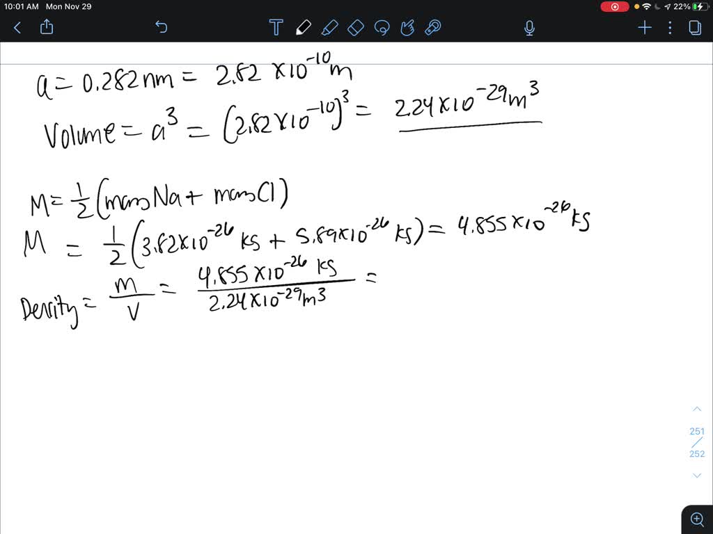 SOLVED: The density of sodium chloride is 2.165 g/cm.Using only the ...