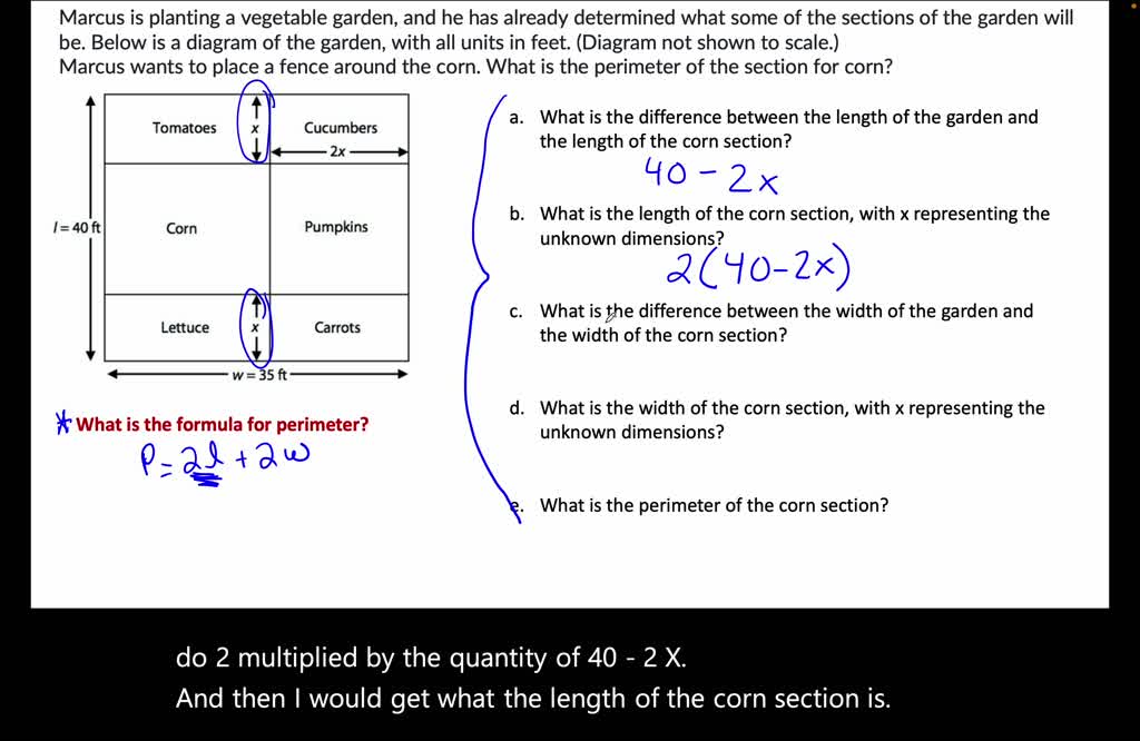 SOLVED: 'The diagram shows the blueprint of a vegetable garden. All ...