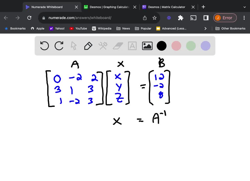 SOLVED: (2pts) Calculate the inverse of the matrix using Gaussian ...