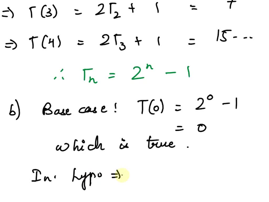 Solved For The Towers Of Hanoi Problem We Wrote The Recurrence Relation And Solved It Using 6667