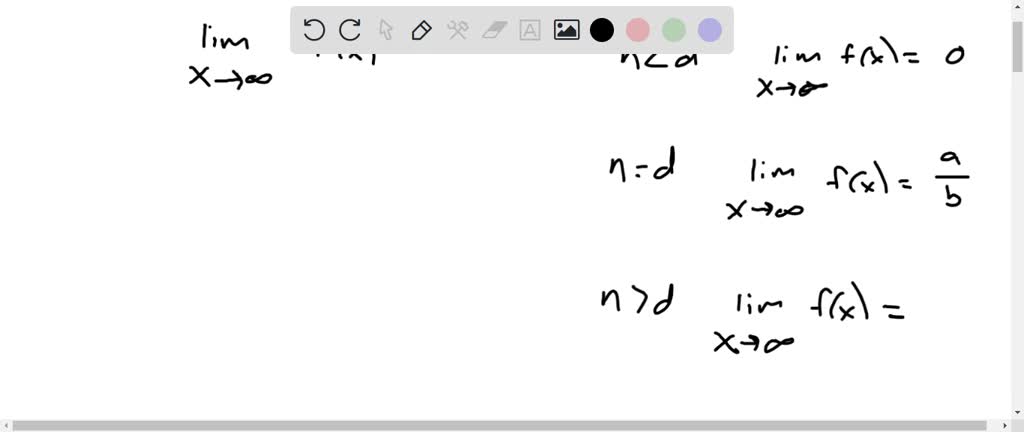 SOLVED: limits as x approaches infinity? How to calculate limits as x ...