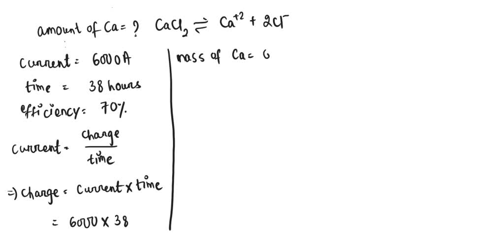 SOLVED: Texts: Elemental calcium is produced by the electrolysis of ...