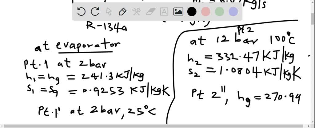 SOLVED: A refrigerator operates on a real vapor-compression ...