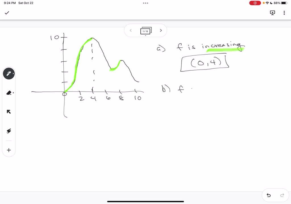 SOLVED: Use the graph of f to find the largest open interval on which f ...