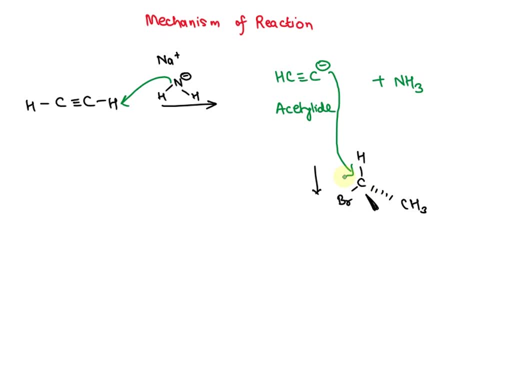 SOLVED: When ethyne is treated first with sodium amide and then with ...
