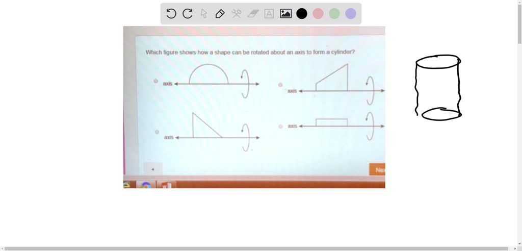 SOLVED: Which figure shows how a shape can be rotated about an axis to ...