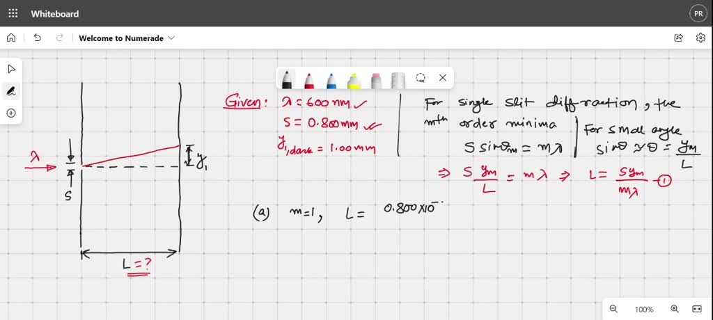Solved Single Slit Diffraction Monochromatic Light With A Wavelength Of 1 600 Nm Passes Through